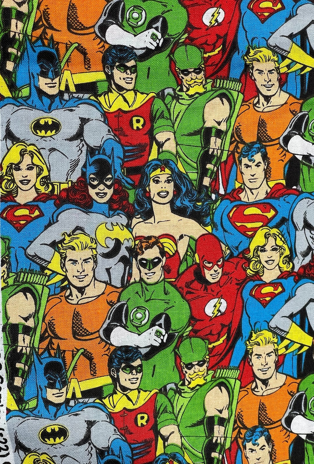 DC Comics Superheroes Fabric | Camelot 23400517 | Justice League ...