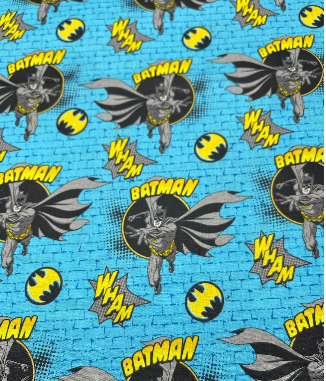 Batman DC Comics Licensed Batman on Bricks 100% Quality Cotton Fabric ...