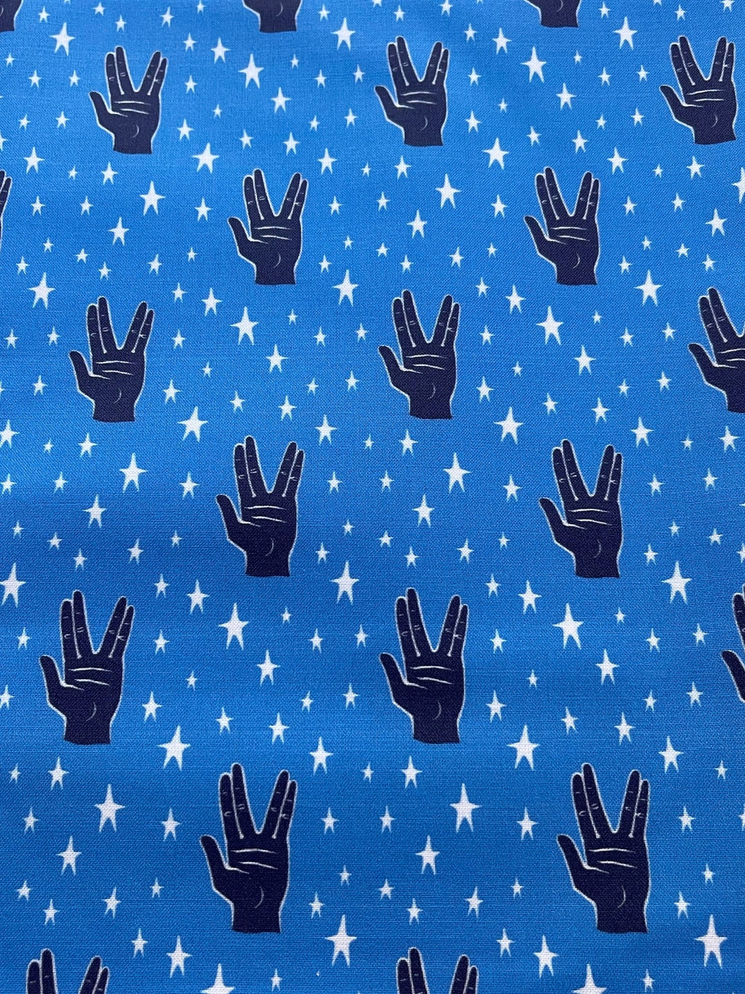 Hand Salute Design | Blue Star Digital Cotton - Etsy