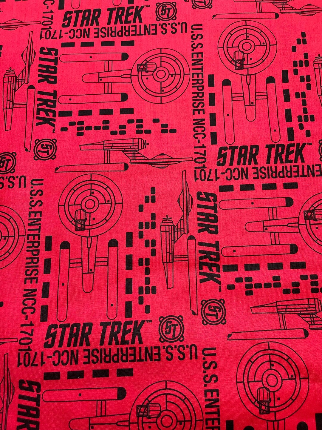 Star Trek 2016 Enterprise Fabric | 63100305 Red Black OOP Cotton - Etsy