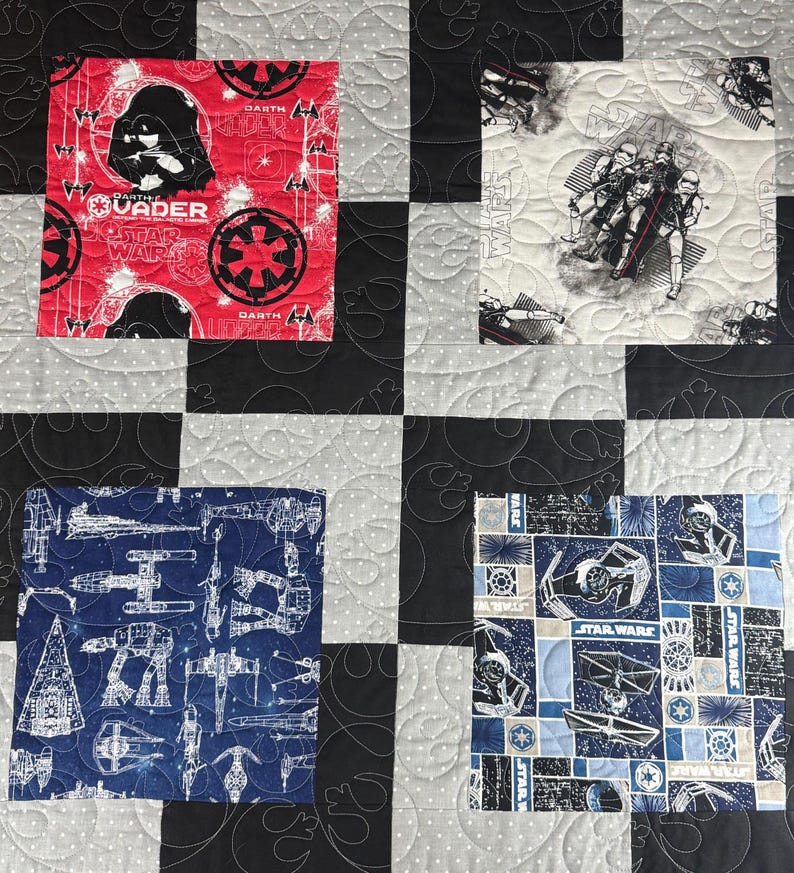 Star Wars Quilt | Handmade Sci-fi Quilt | 20+ Star Wars Fabrics With ...