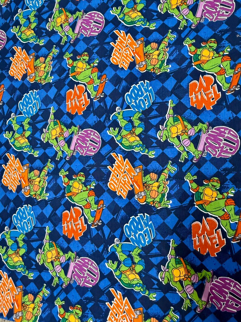 Teenage Mutant Ninja Turtles Cotton Fabric | Skatin Turtle Toss | 2014 ...