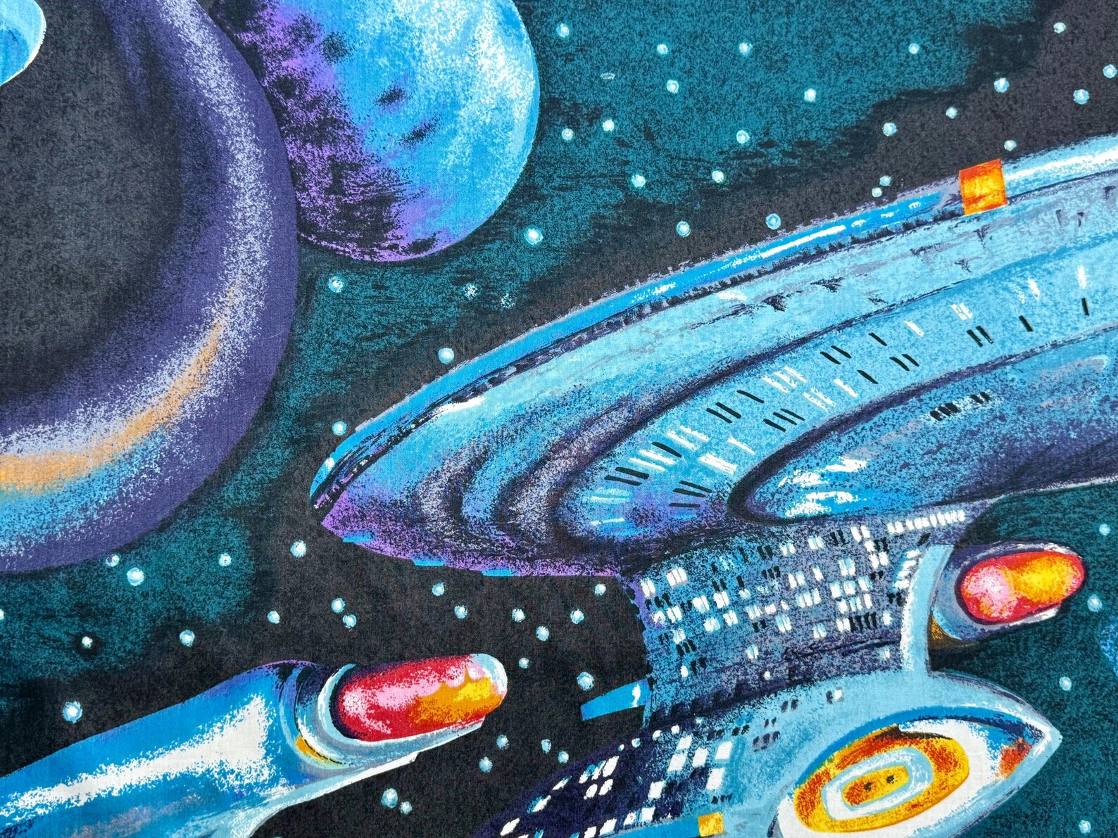Star Trek 1995 TNG Enterprise-d Panel | 45x25 Vintage Cotton - Etsy