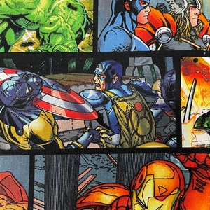 Marvel Avengers Assemble Horizontal Comic Patch Camelot Fabrics Style ...