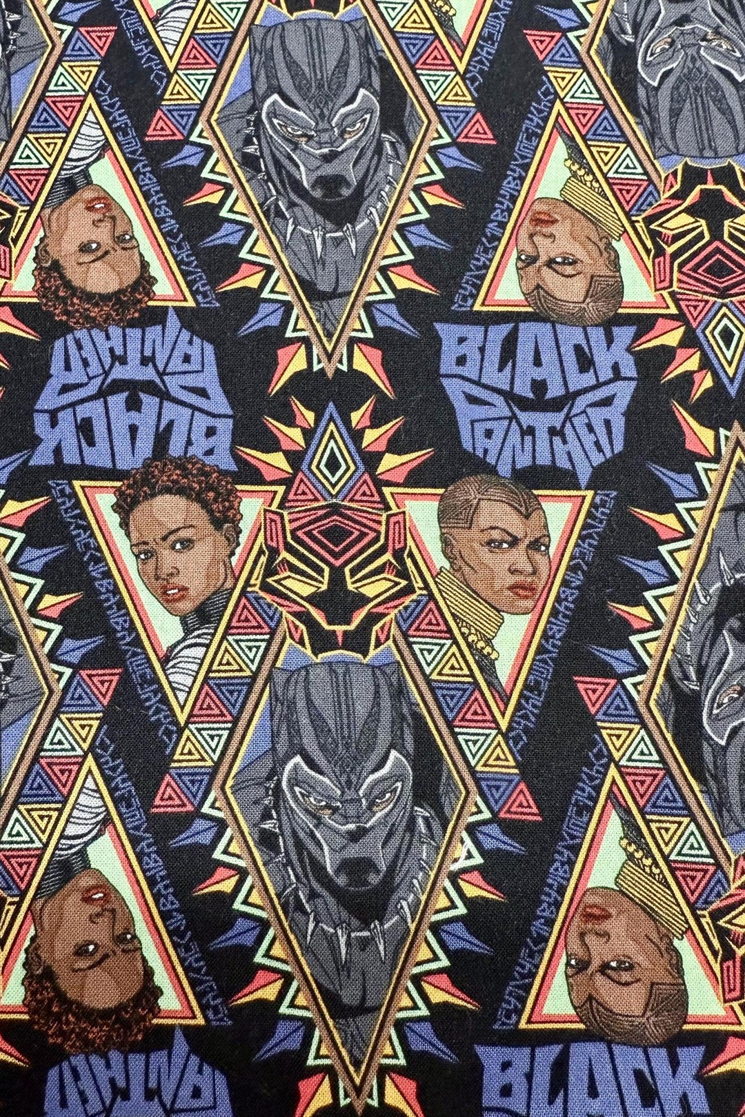 Black Panther Marvel Cotton Fabric CP67608 Wakanda Warriors Springs ...