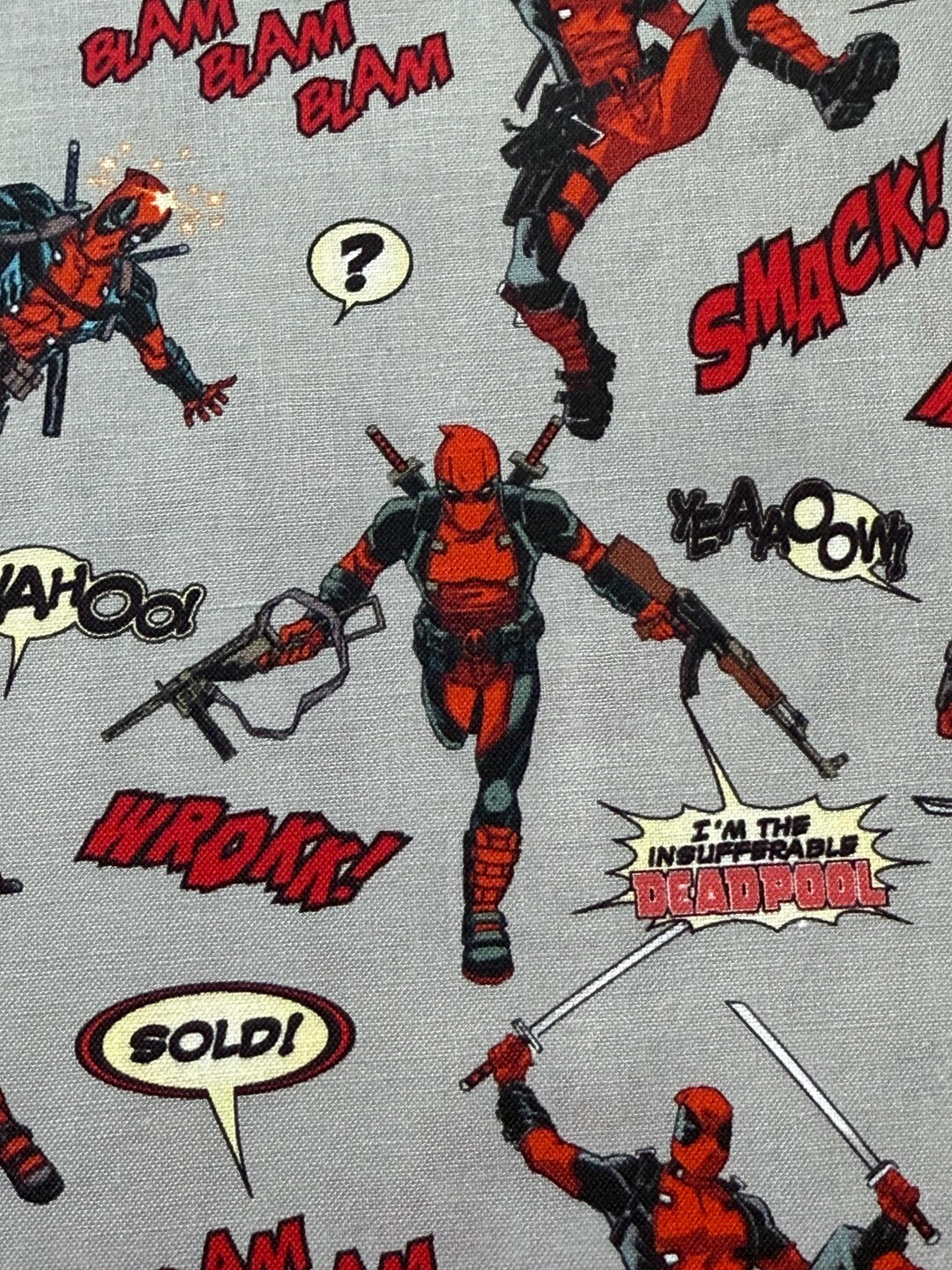 Deadpool Superhero Cotton Fabric Licensed by Marvel - Etsy