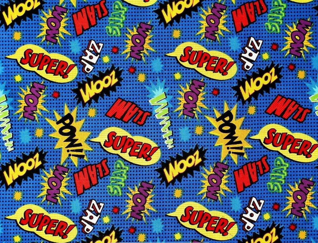 Superheros Marvel DC Comic Marvel Action Words Wham ZAP POW Zoom Wow ...