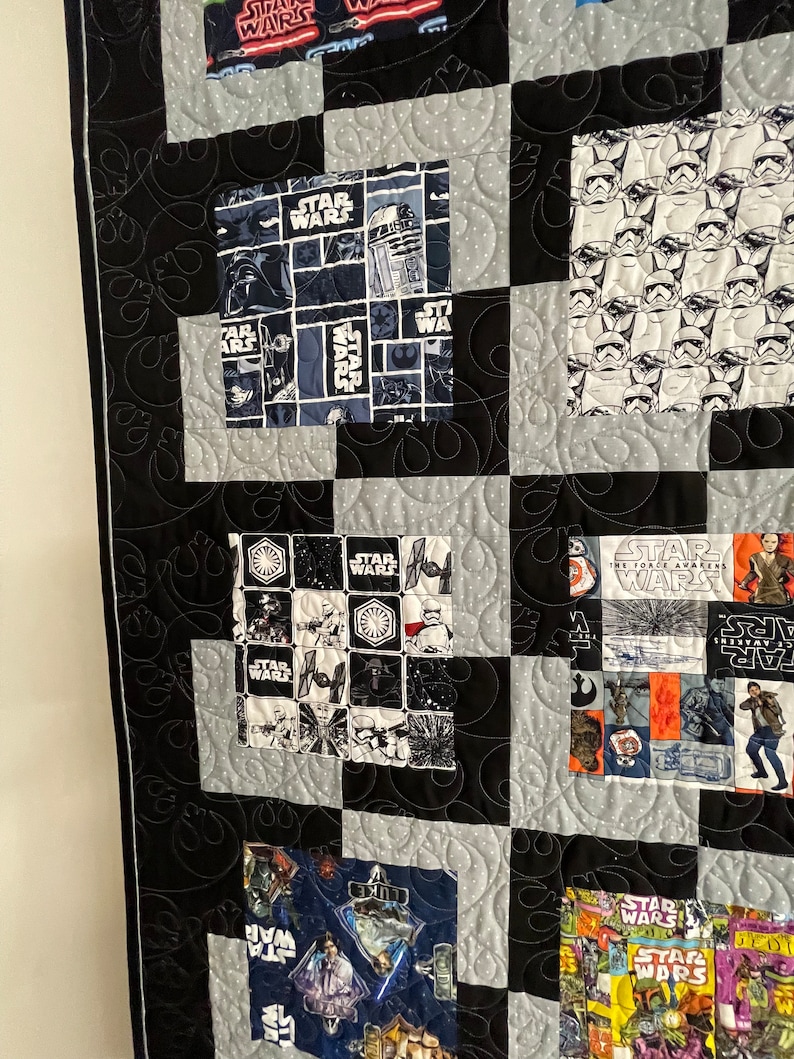 Star Wars Quilt | Handmade Sci-fi Quilt | 20+ Star Wars Fabrics With ...