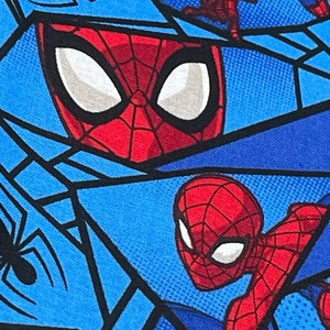 Spiderman Blocks Cotton Fabric Fun Geometric Shapes With Spiders ...