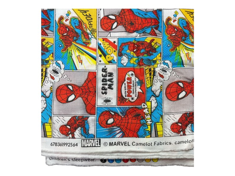 Spiderman Comic Fabric | Marvel 678361992564 | Rare OOP Comic Strip ...