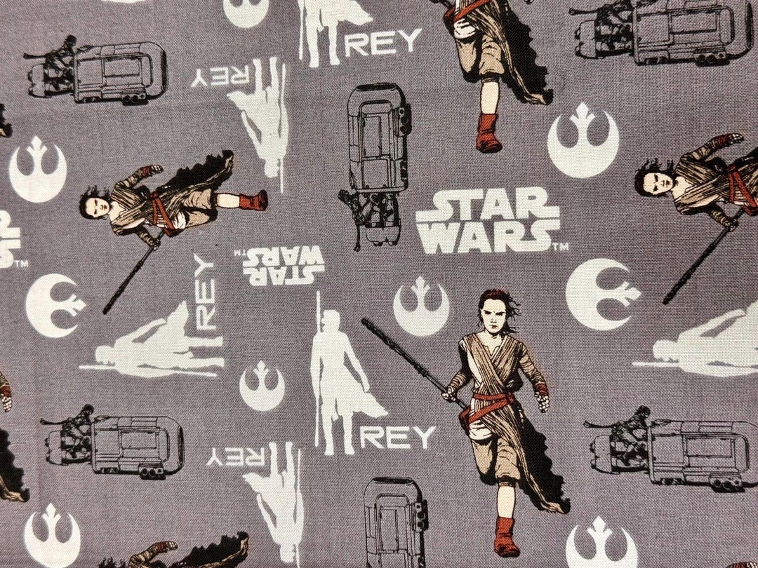 Star Wars Rey Cotton Fabric | Camelot 7360104 | Gray Resistance | Rare ...
