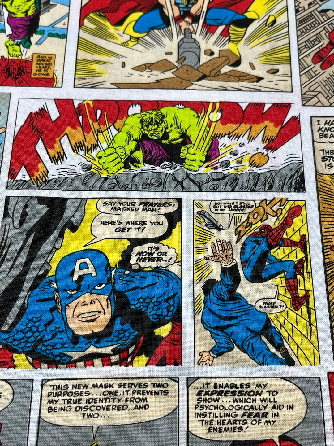 Marvel Fury Panel Fabric | Marvel CP48819 | Comic Art OOP Superhero ...
