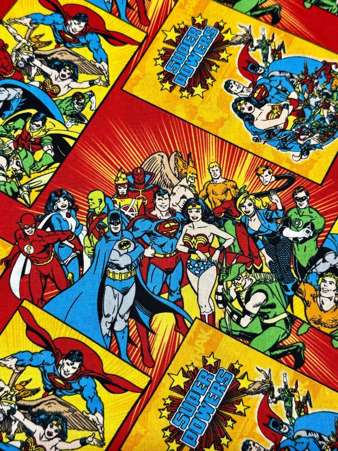 DC Comics Justice League Fabric | Superhero Characters | Licensed OOP ...
