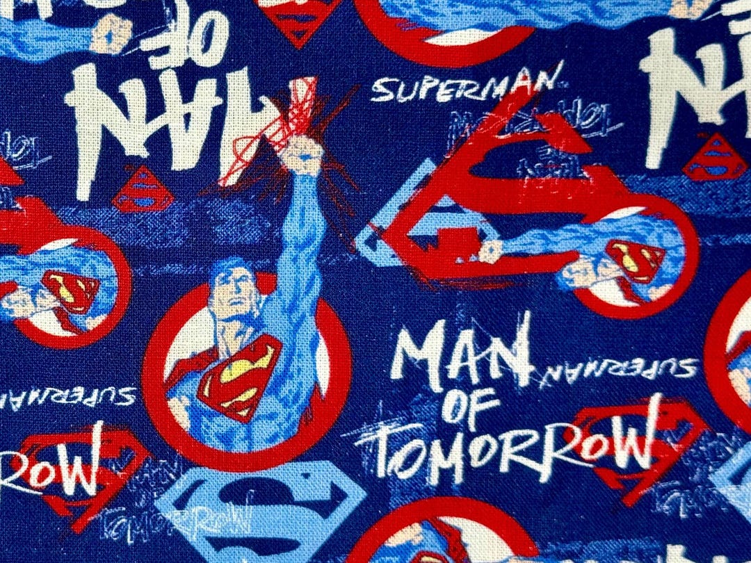 Superman Man of Tomorrow Fabric | Camelot 23500317 | Licensed DC Cotton ...