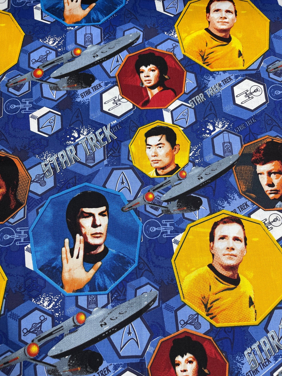 Star Trek 2013 TOS Crew Blue Octagon Design | 63100105 Cotton - Etsy