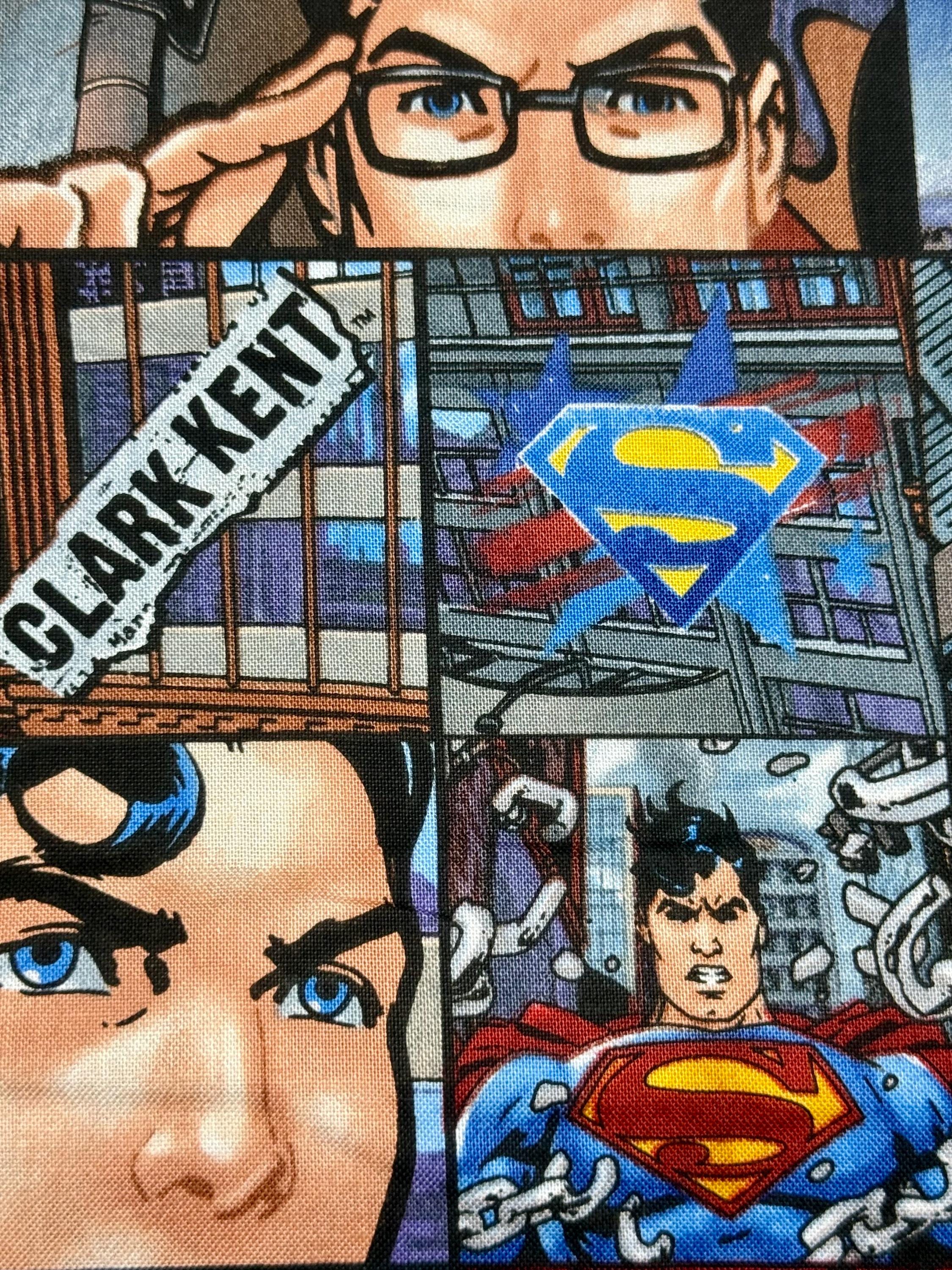 Superman Fabric | Man of Steel Comic Block Print, Quilting Cotton - Etsy