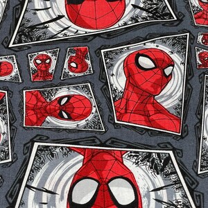 Spiderman Comic Swirl Superhero Fabric Marvel Licensed Quality Cotton ...