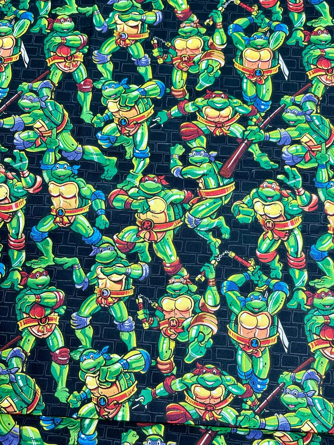 Teenage Mutant Ninja Turtle Cotton Fabric TMNT Turtles Toss Style 2016 ...