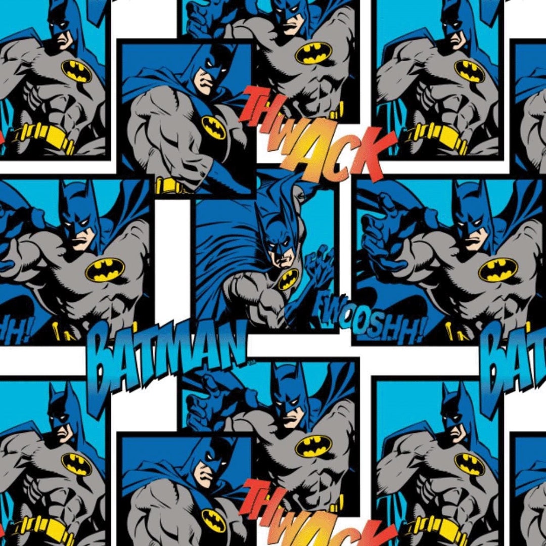 Batman DC Comics Licensed Batman Thwack 100% Quality Cotton Fabric the ...