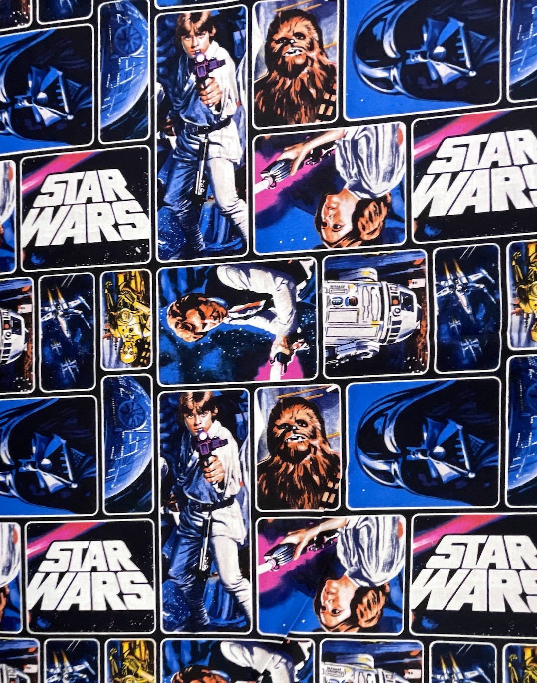 Star Wars Fabric Luke Skywalker Chewbacca C3PO Princess Leia Darth ...