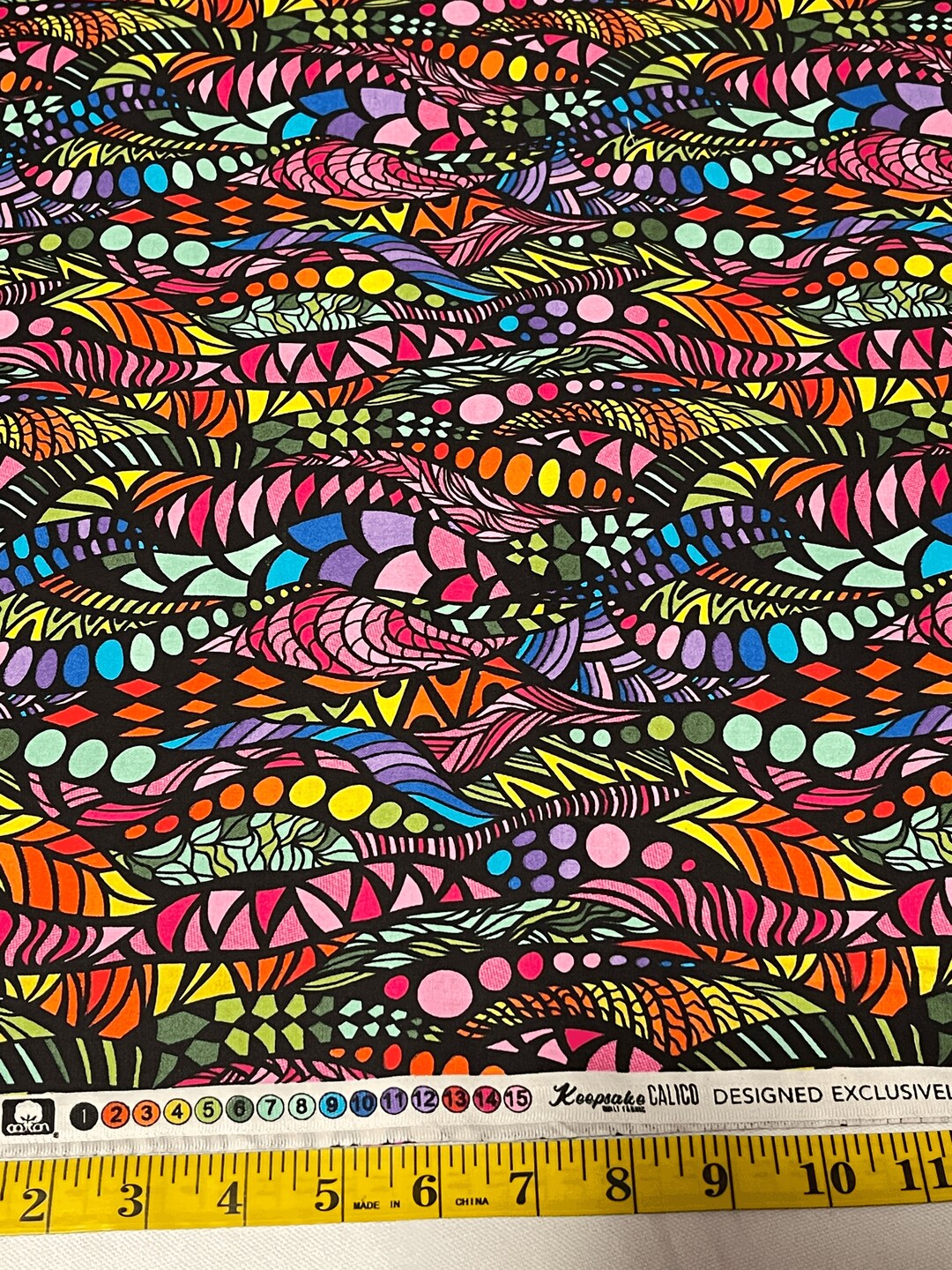Bright Zentangle Quilt Fabric Cotton Beautiful Colors - Etsy