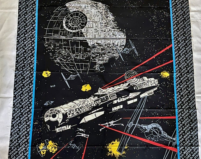 Star Wars - Millennium Falcon & Death Star Fabric 36” X 44” Panel Very ...