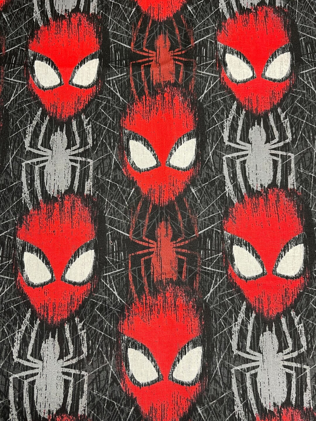 Spiderman Web Toss Fabric | Marvel 65150 | Black Red Superhero Cotton ...