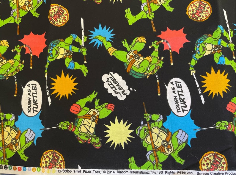 Teenage Mutant Ninja Turtles Fabric | TMNT Pizza Toss | 2014 Viacom ...