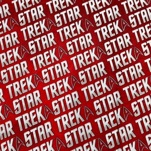 Star Trek Cotton Fabric – Red Text & Logo – Camelot 2012 Style 63100106 ...