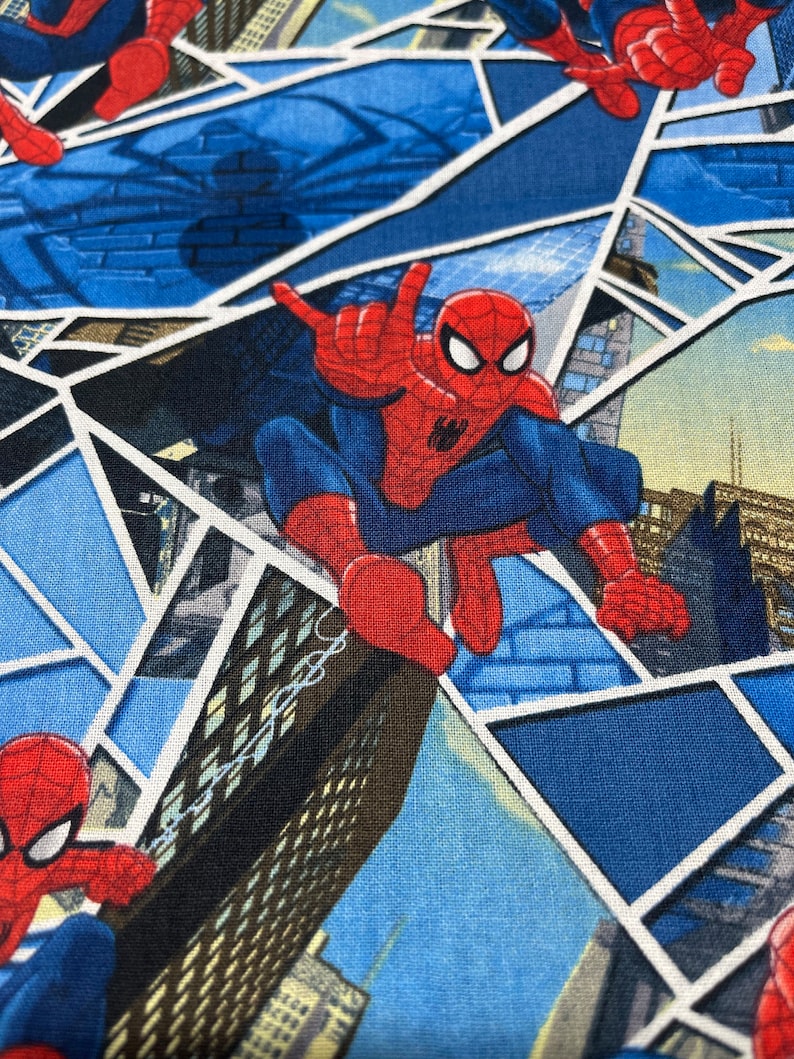 Spider Man Marvel Cotton Fabric - Etsy