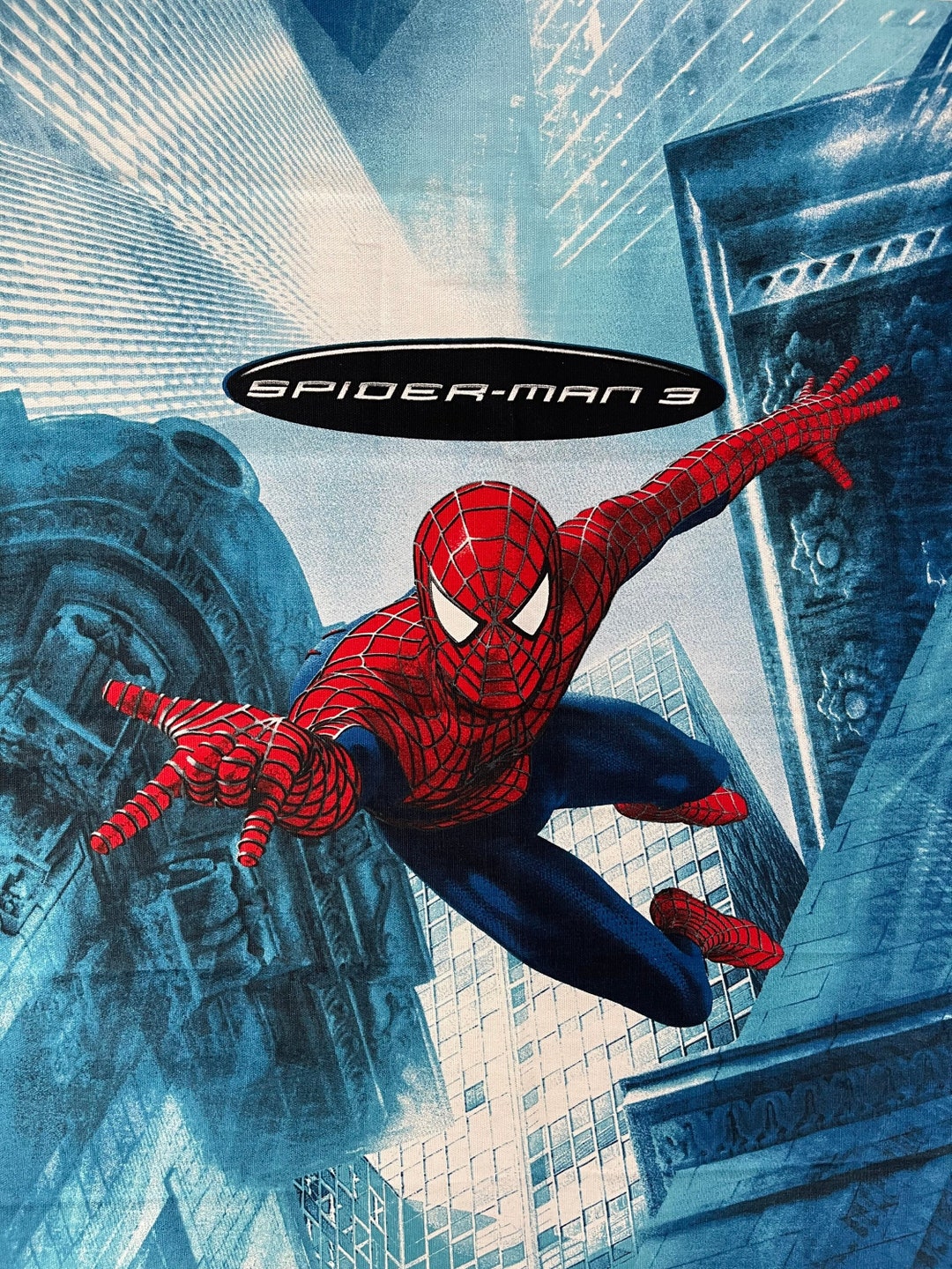 Spiderman Quilt Fabric Panel Cotton Fabric Marvel 27 X 27 Spiderman ...