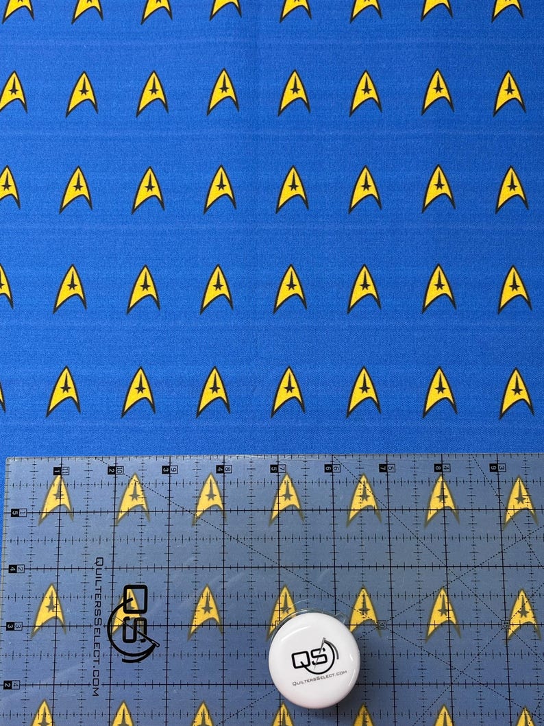 Star Trek Retro Delta Insignia Design | Blue Gold Digital Cotton - Etsy