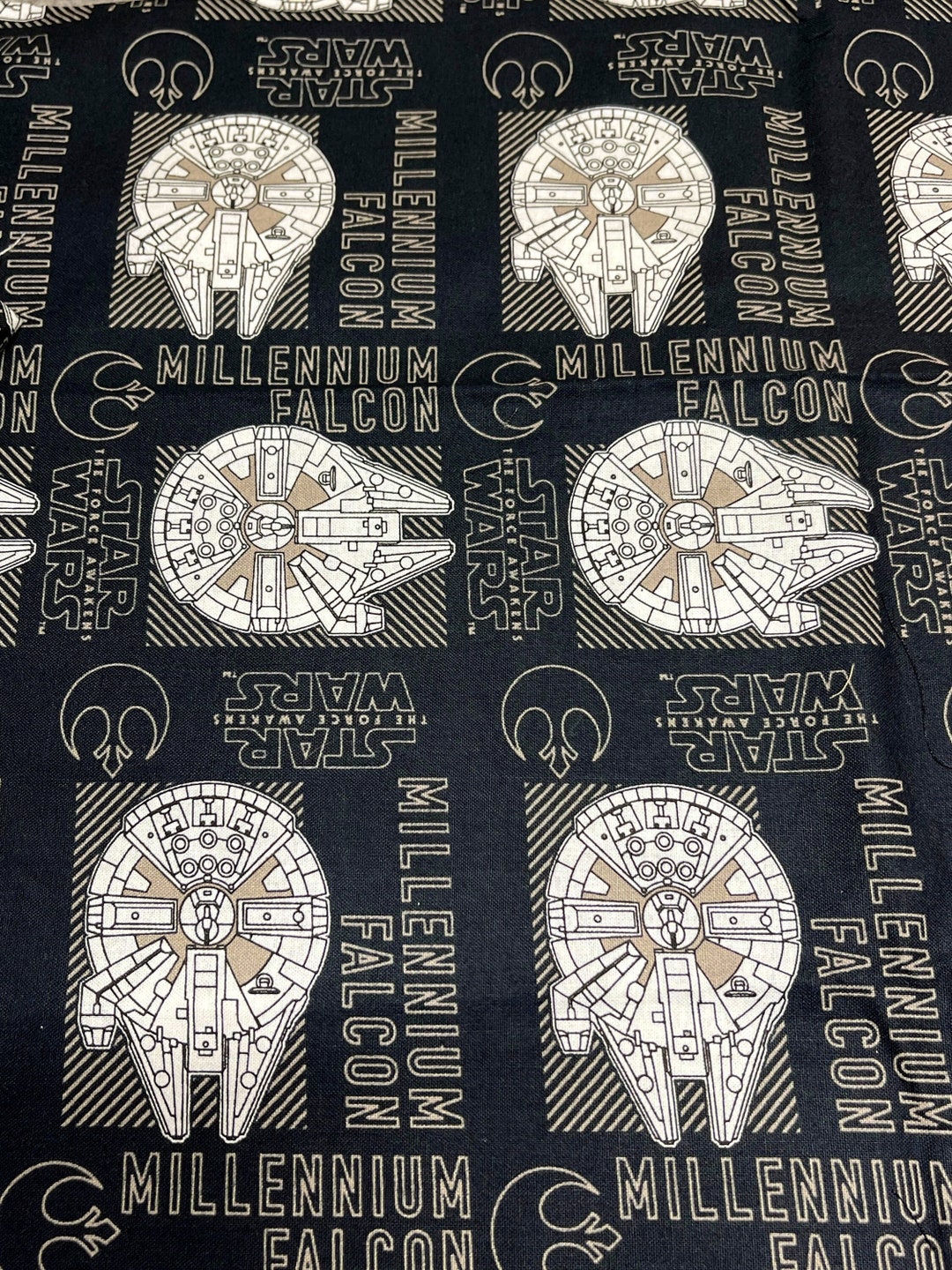 Star Wars Millennium Falcon the Force Awakens Quality Cotton Fabric ...