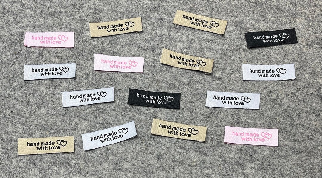 Handmade With Love Cotton Sew-on Labels, Assorted Colors (pack of 10 ...