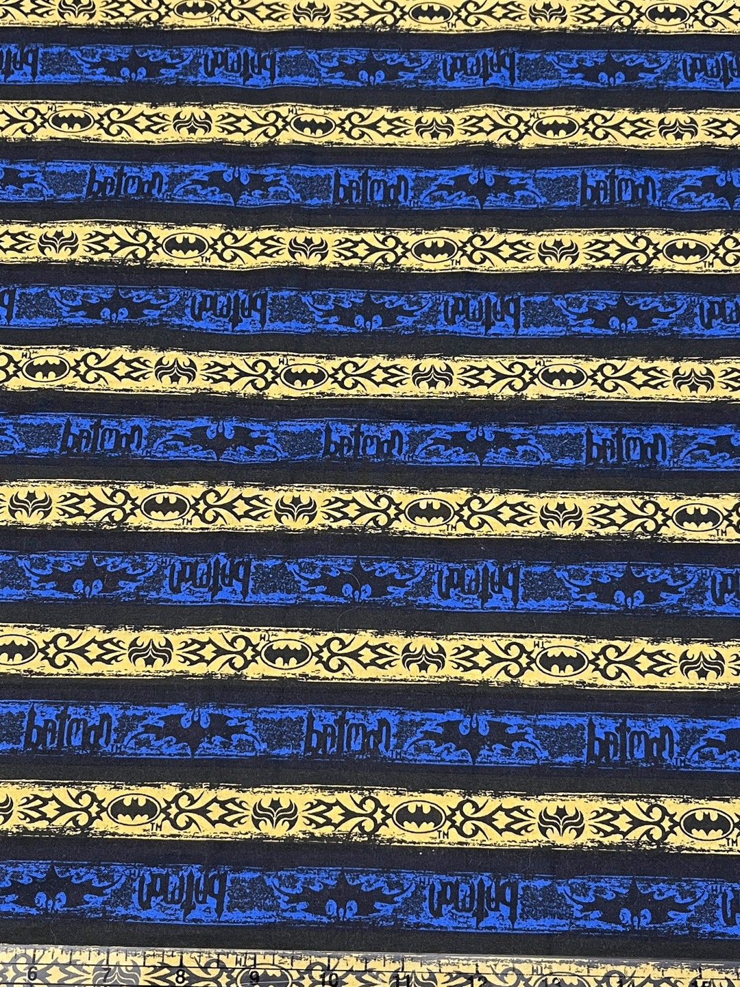 DC Comics Batman-bat Signal Tribal Art Stripes Cotton Fabric - Striped ...