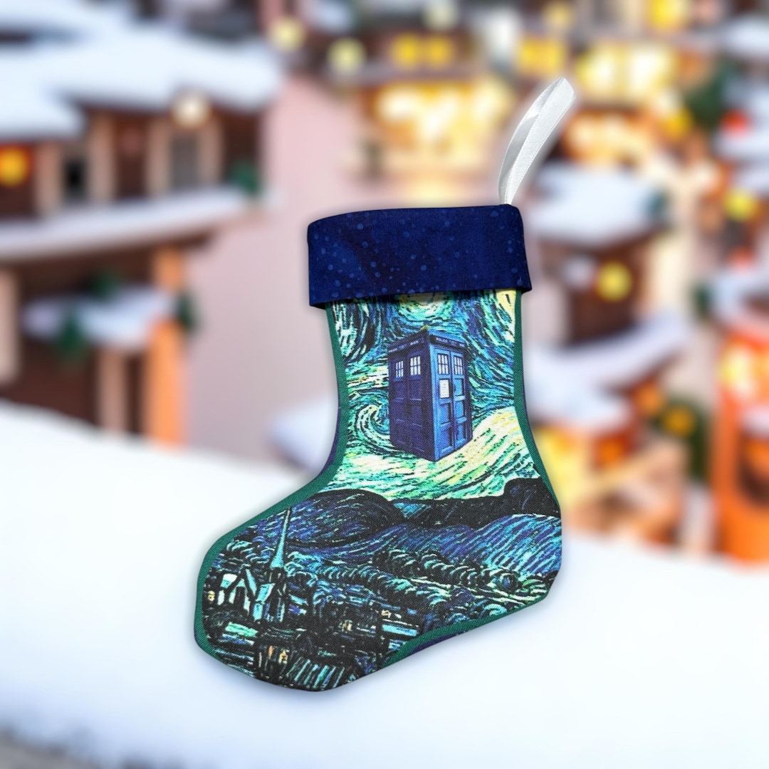 Doctor Who Christmas Stocking | TARDIS Starry Night 8x5 | Whovian Gift ...