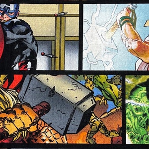 Marvel Avengers Assemble Horizontal Comic Patch Camelot Fabrics Style ...