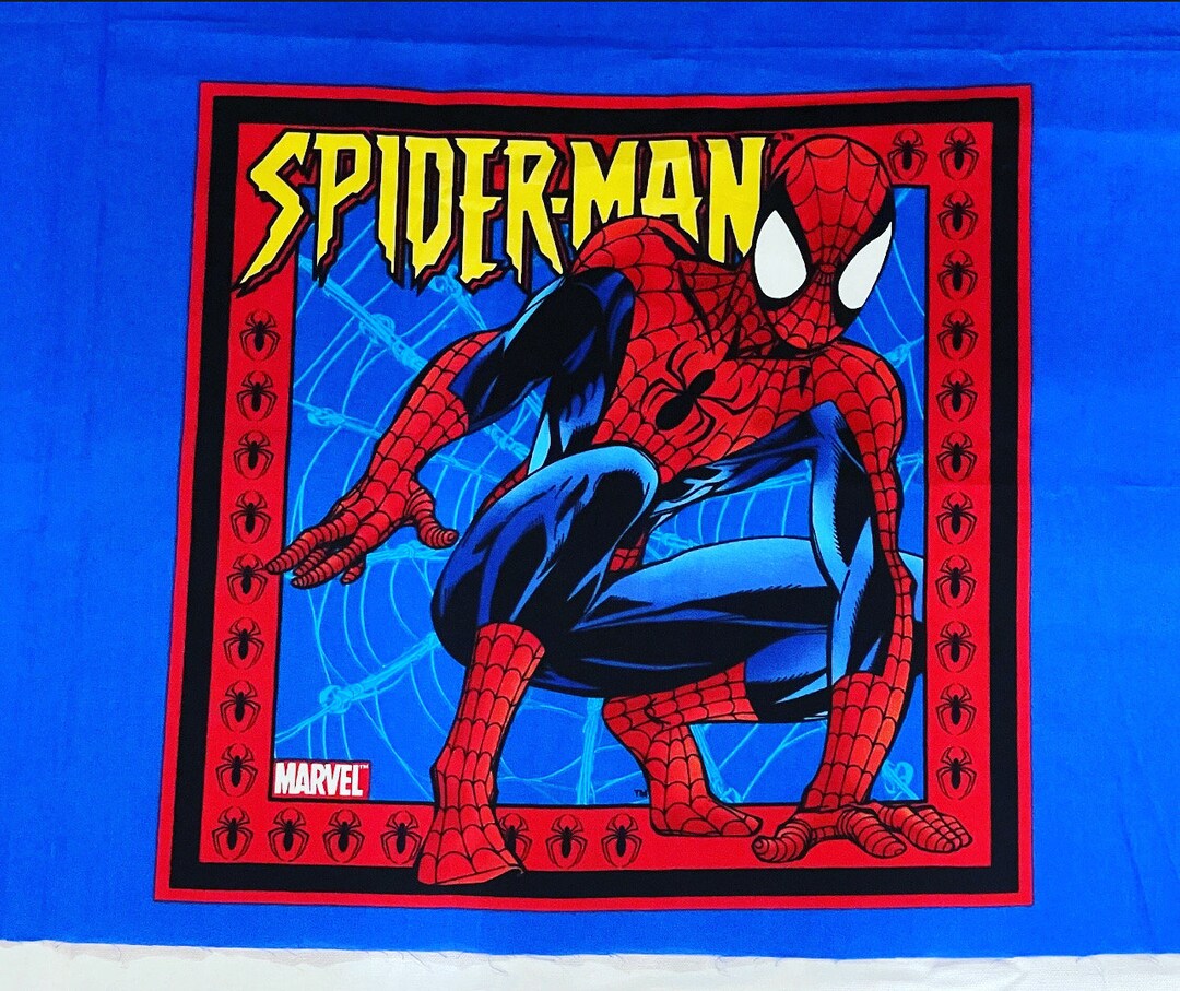 Spiderman Cotton Fabric Panel 2004 Style 9895 Hard to Find Panel 21 W X ...