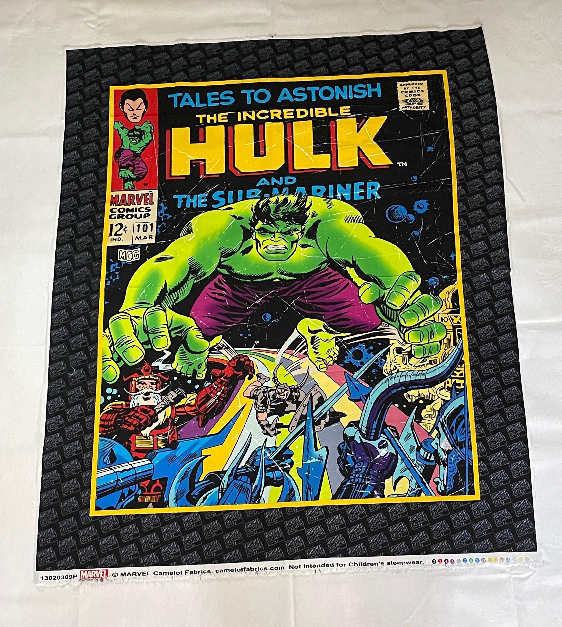 Incredible Hulk 35X44 Cotton Quilt Panel Marvel Comics - Etsy