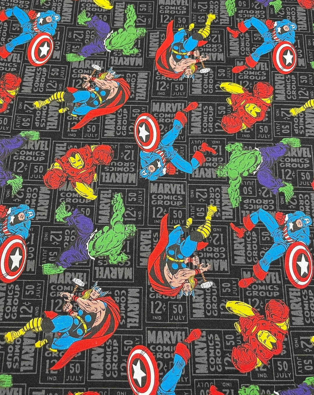 Avengers Character Toss Fabric | Marvel CP62677 | Superhero Comic OOP ...