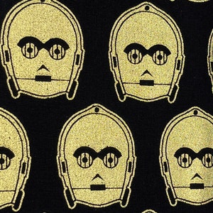 Star Wars C3P0 Gold Metallic Cotton Fabric - Etsy