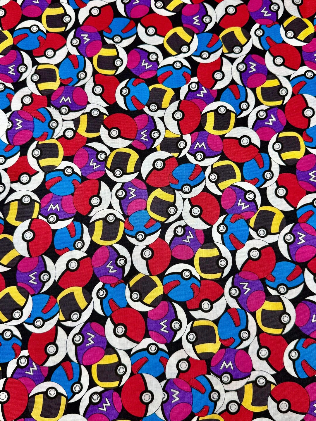 Pokemon Pokeball Cotton Fabric 16214 Licensed Nintendo 2016 Robert ...