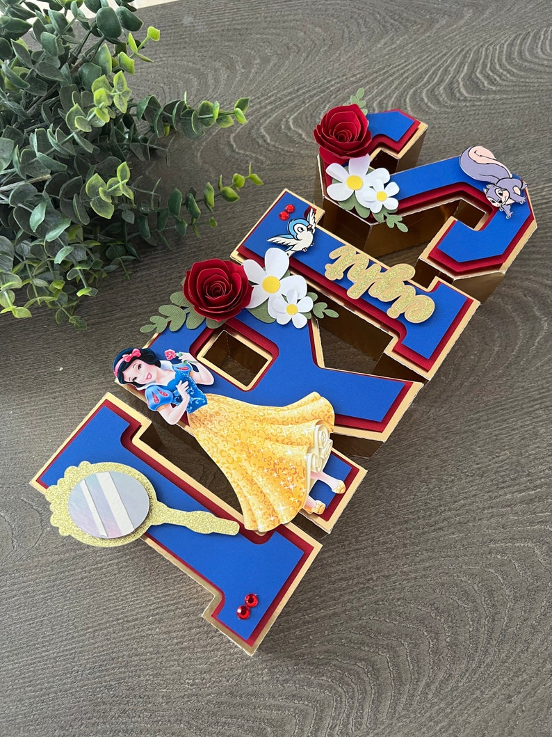 Snow White 3D Letters / Snow White Birthday Decorations / Snow - Etsy