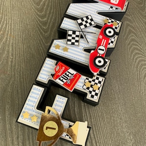 Vintage Race Car 3D Letters / Race Car Birthday Party | Etsy
