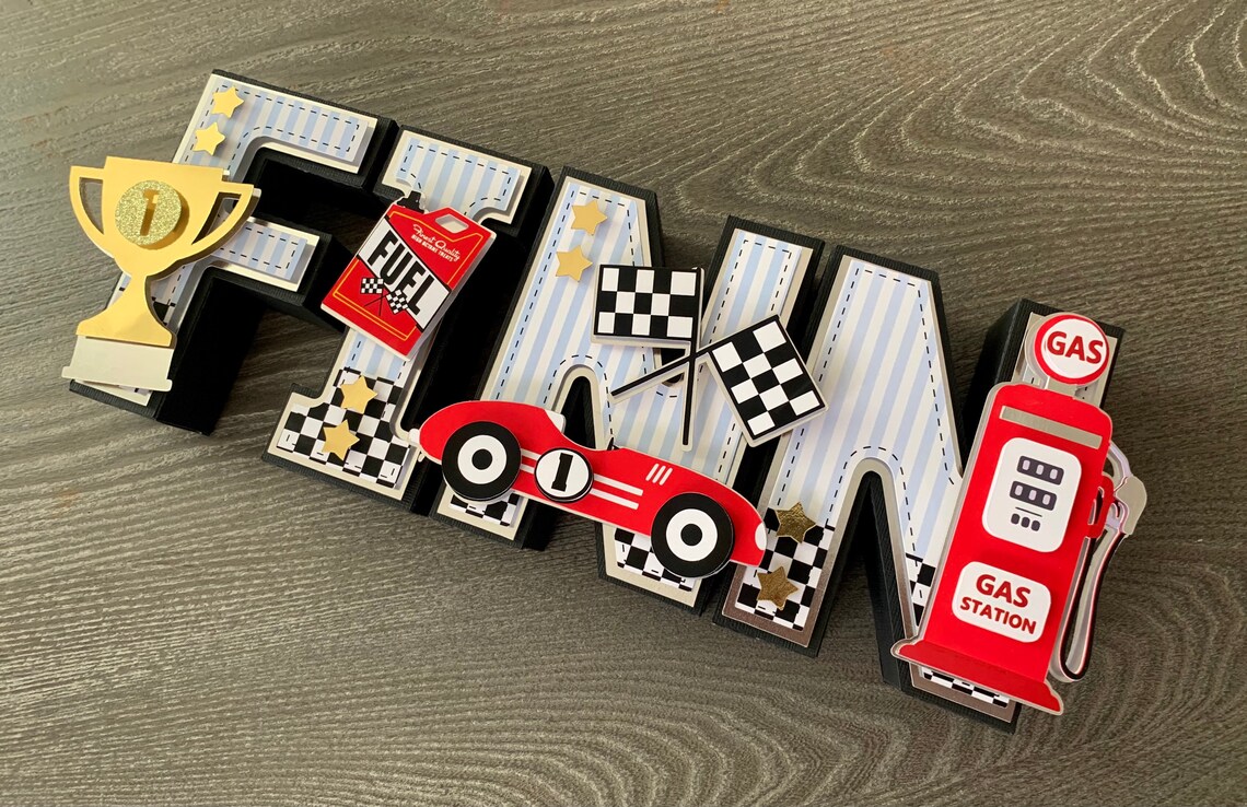 Vintage Race Car 3D Letters / Race Car Birthday Party - Etsy