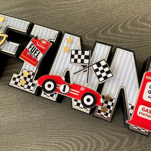 Vintage Race Car 3D Letters / Race Car Birthday Party - Etsy