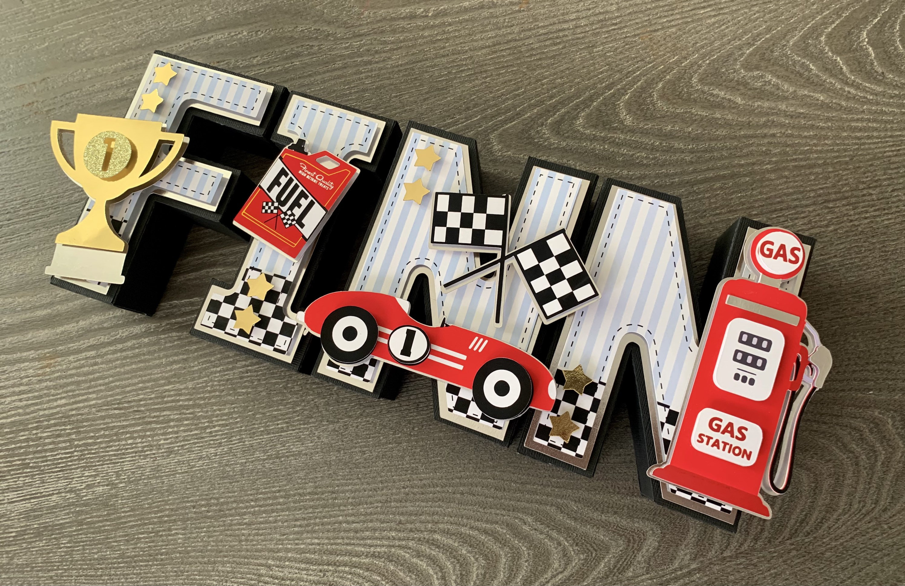 Vintage Race Car 3D Letters / Race Car Birthday Party - Etsy