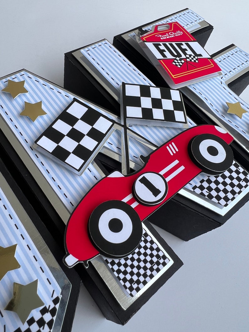 Vintage Race Car 3D Letters / Race Car Birthday Party - Etsy