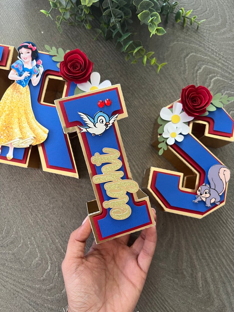 Snow White 3D Letters / Snow White Birthday Decorations / Snow - Etsy