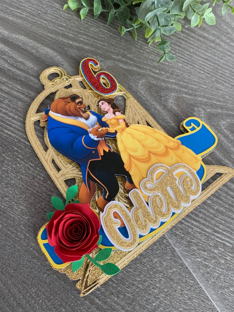 Beauty and the Beast Cake Topper/ Beauty and the Beast Birthday Party ...